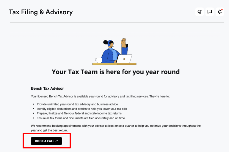 Book Quarterly Calls with your Team - Bench Help Center