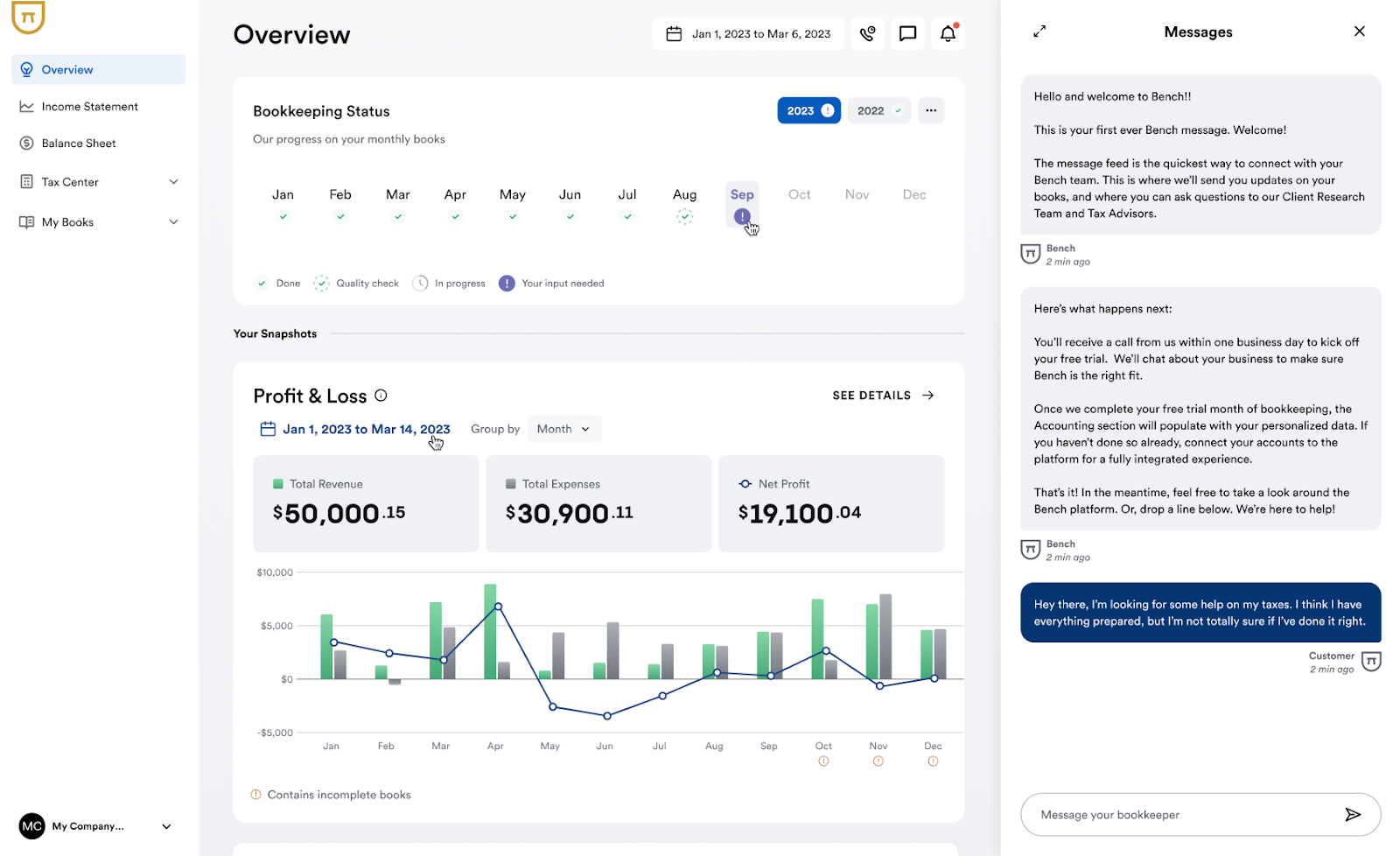 Contacting your Bench Team - Bench Help Center