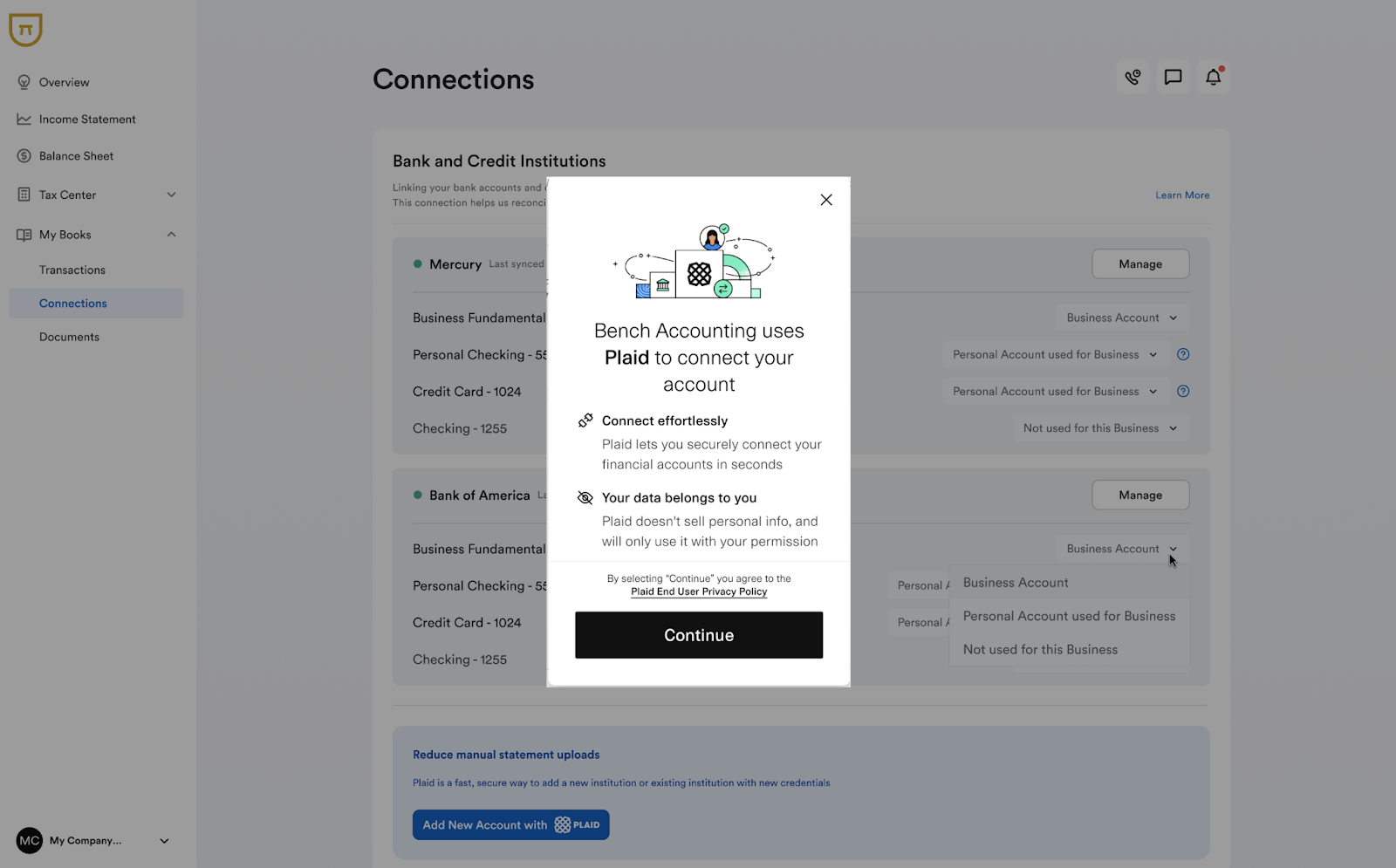 How to Connect Bank Accounts - Bench Help Center