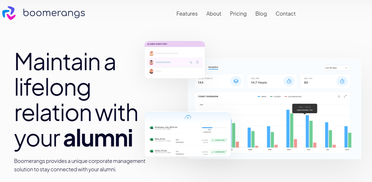 Boomerangs: Maintain a lifelong relation with your alumni