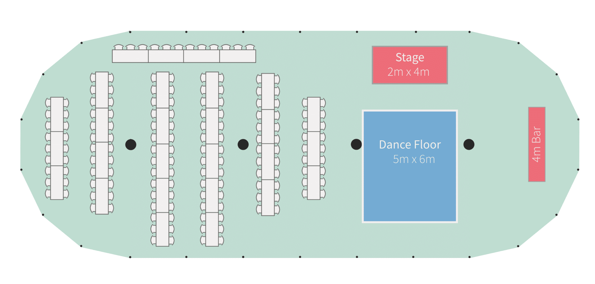 4 pole Wedding Celeste Marquee