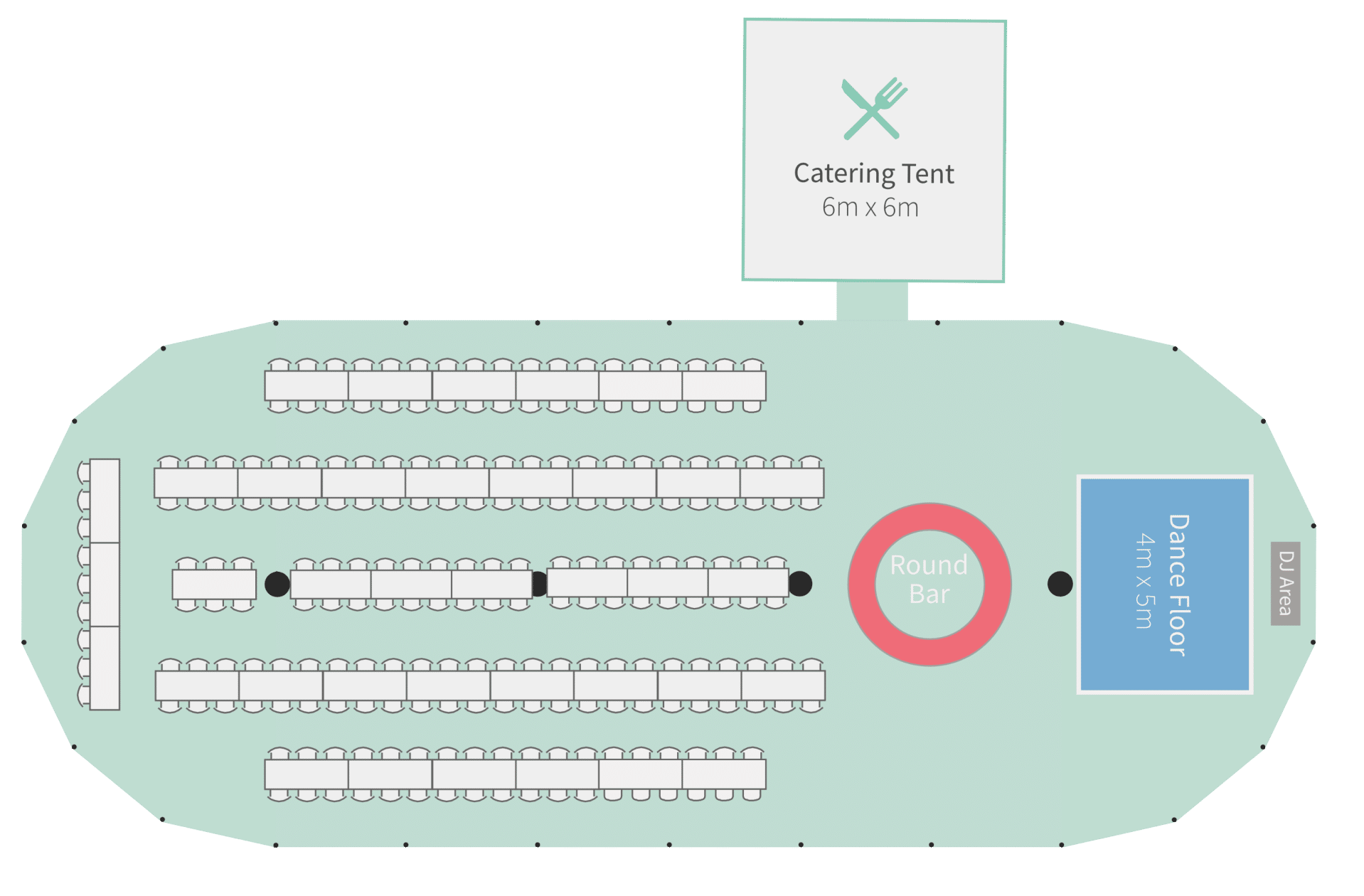 4 pole Wedding Celeste Marquee