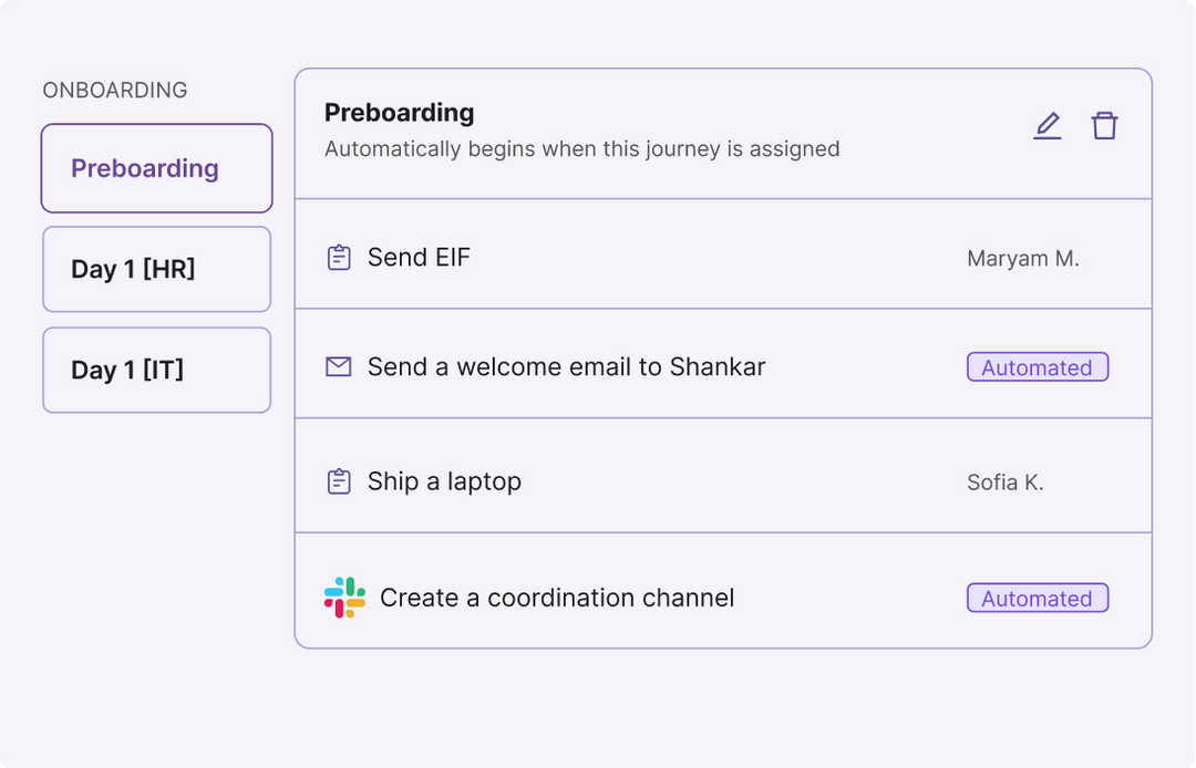 Atomicwork Journeys | Design employee playbooks
