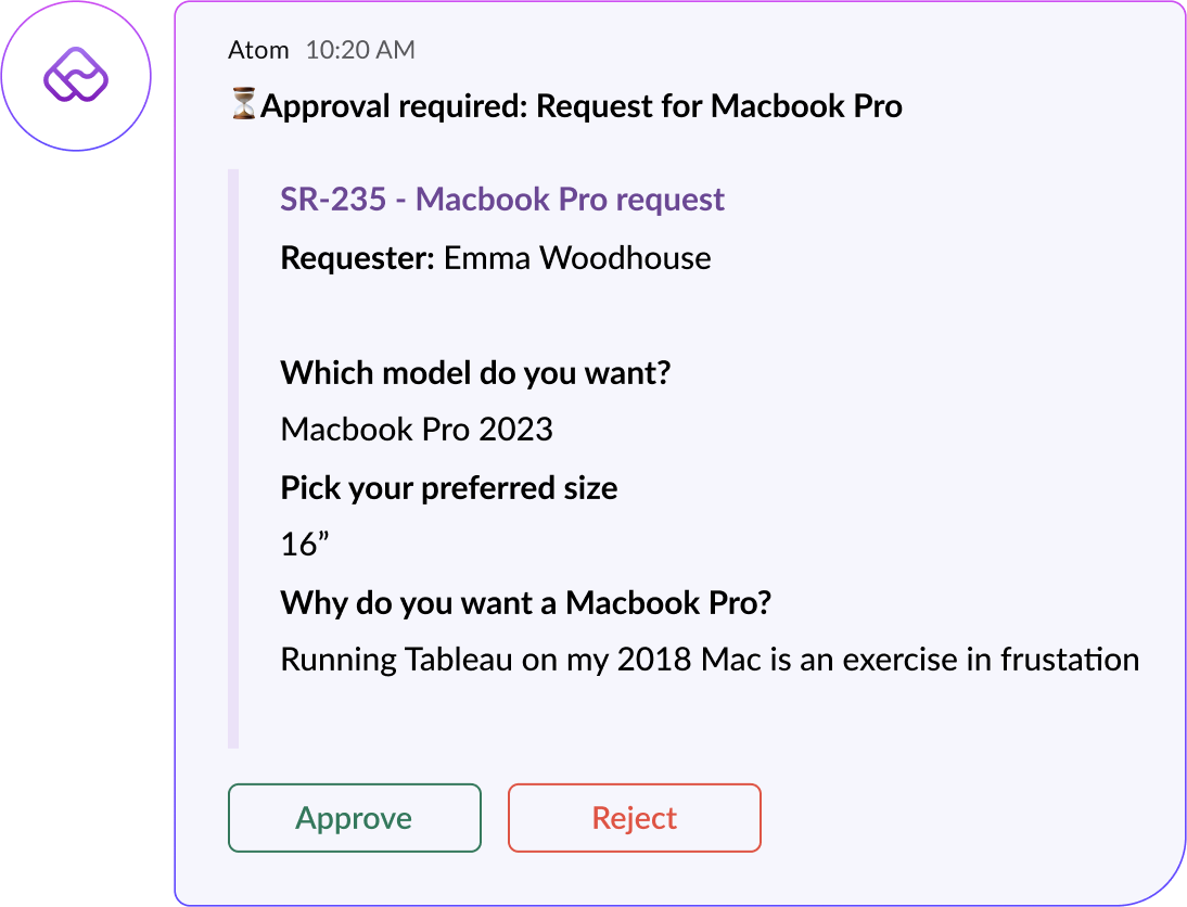Atomicwork | Automate IT workflows and HR support