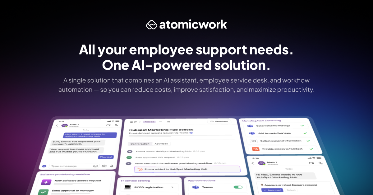 Atomicwork | Conversational ITSM Software and AI Service Desk