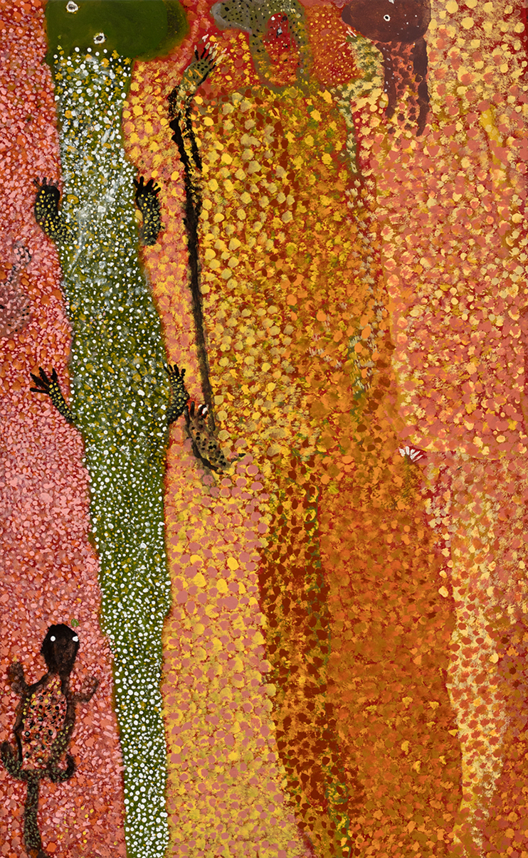 cbOne Gallery | Wati Ngintaka Perentie Lizard Man by Reggie Uluru