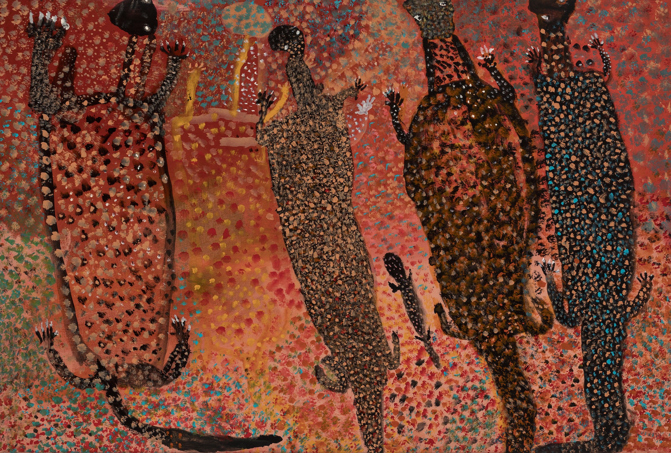cbOne Gallery | Reggie Uluru - Wati Ngintaka Perentie Lizard Man