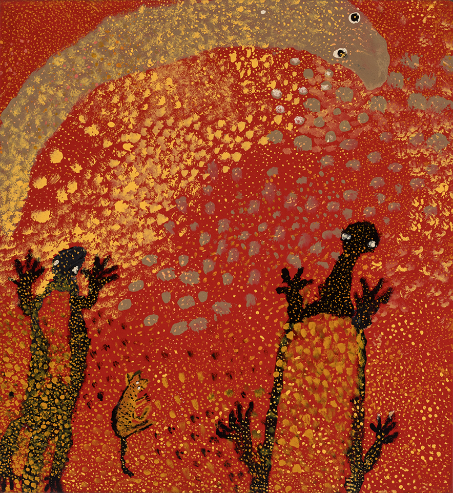 cbOne Gallery | Reggie Uluru - Wati Ngintaka Perentie Lizard Man