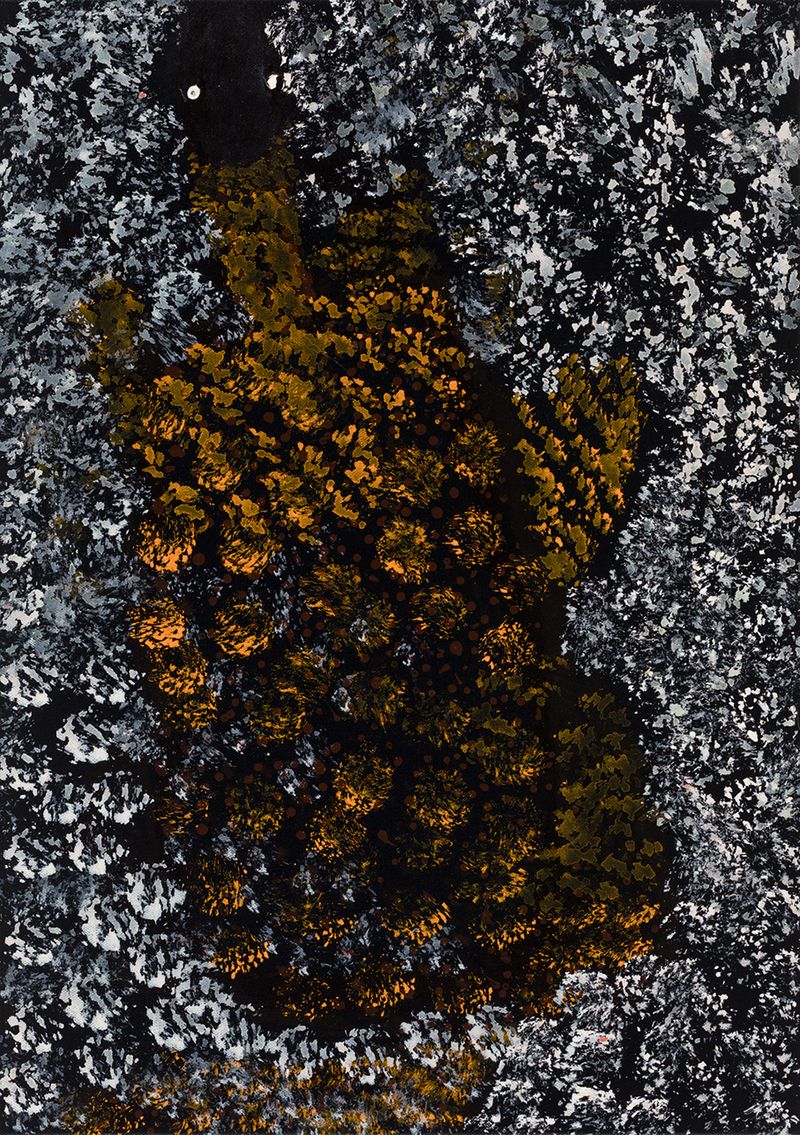 cbOne Gallery | Reggie Uluru - Wati Ngintaka Perentie Lizard Man