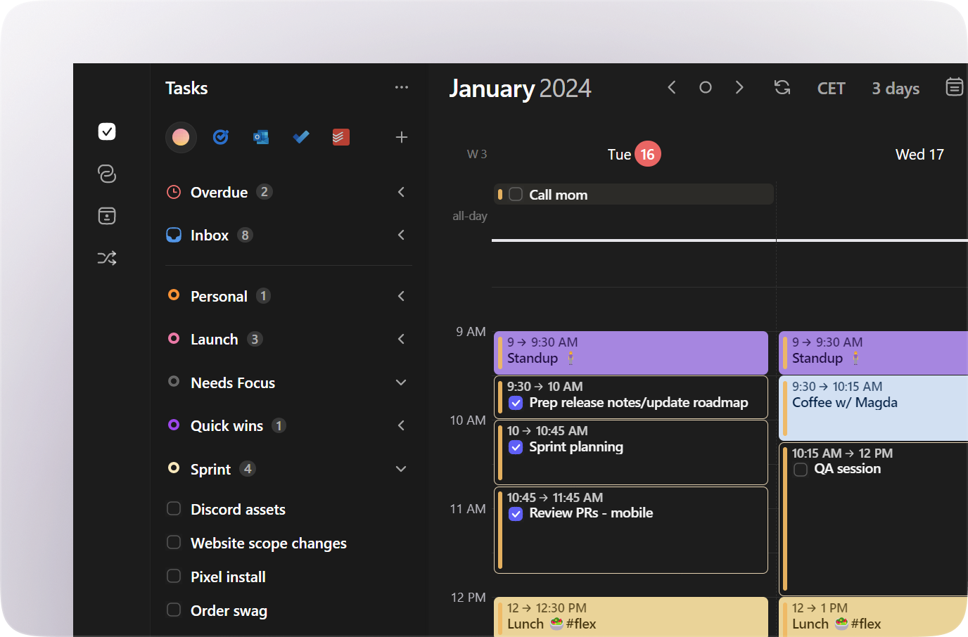 Plan your day with Morgen Tasks and Time Blocking