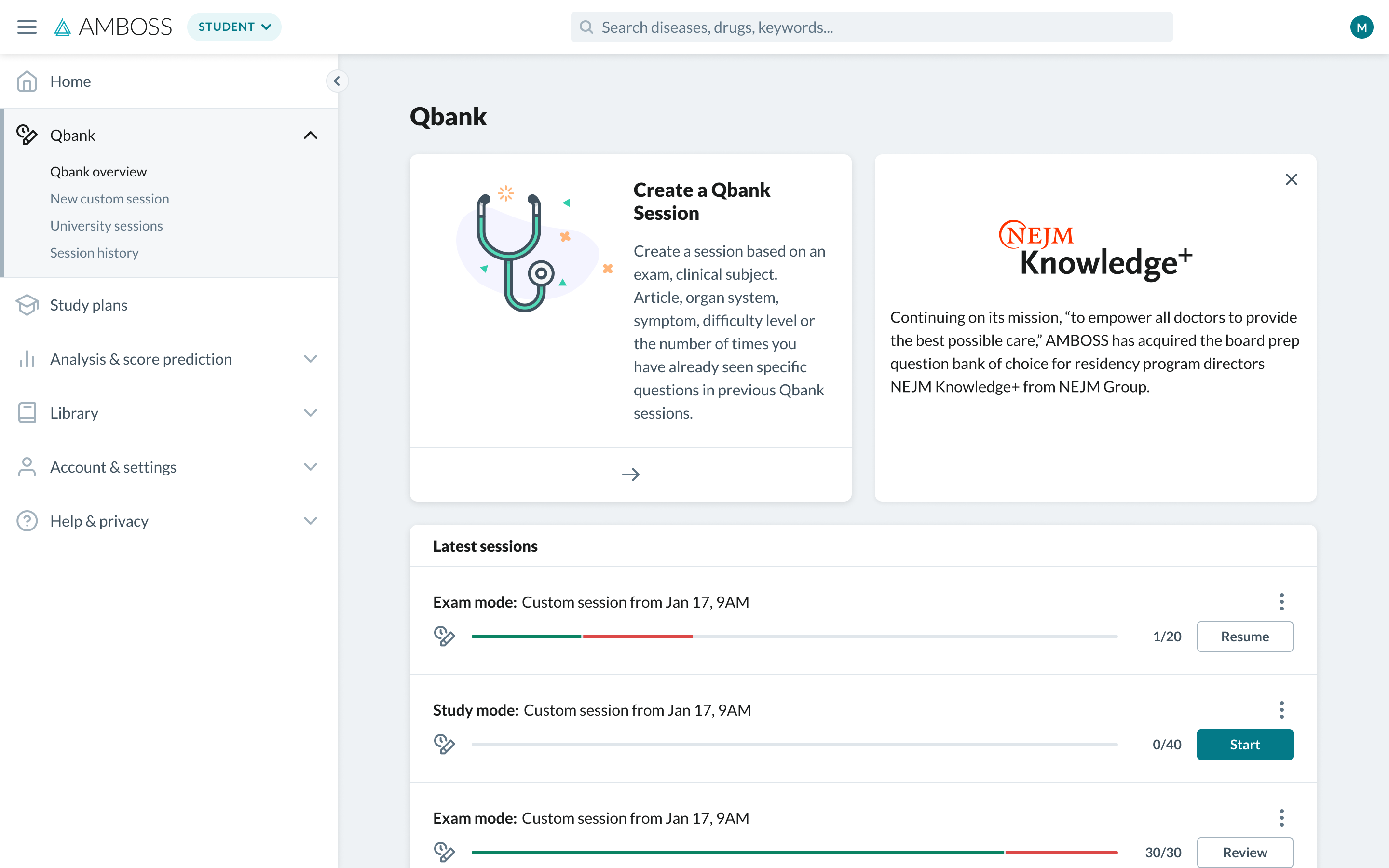 New: NEJM Knowledge+ now on AMBOSS