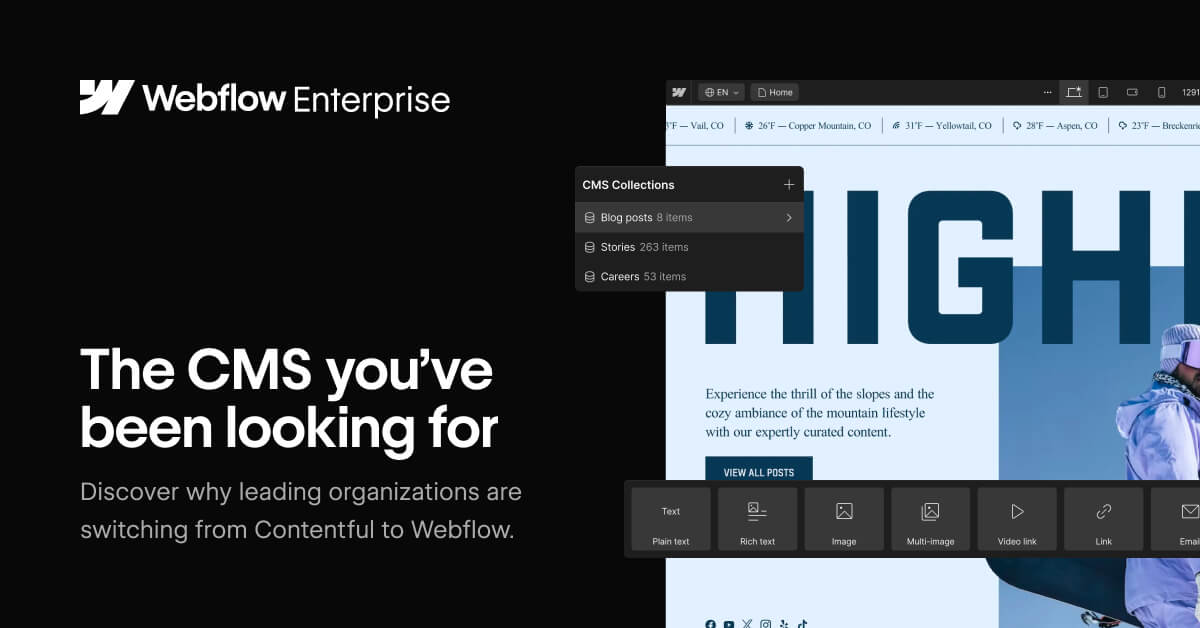 Contentful alternative: Contentful vs. Webflow