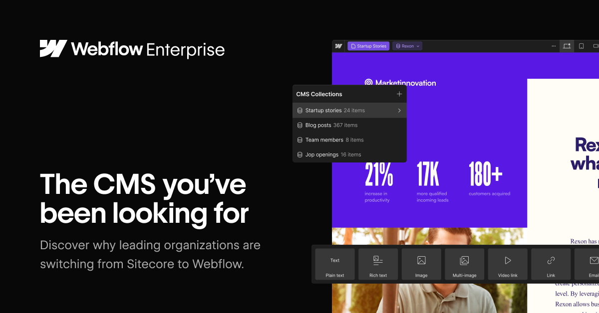 Sitecore alternative: Sitecore vs. Webflow