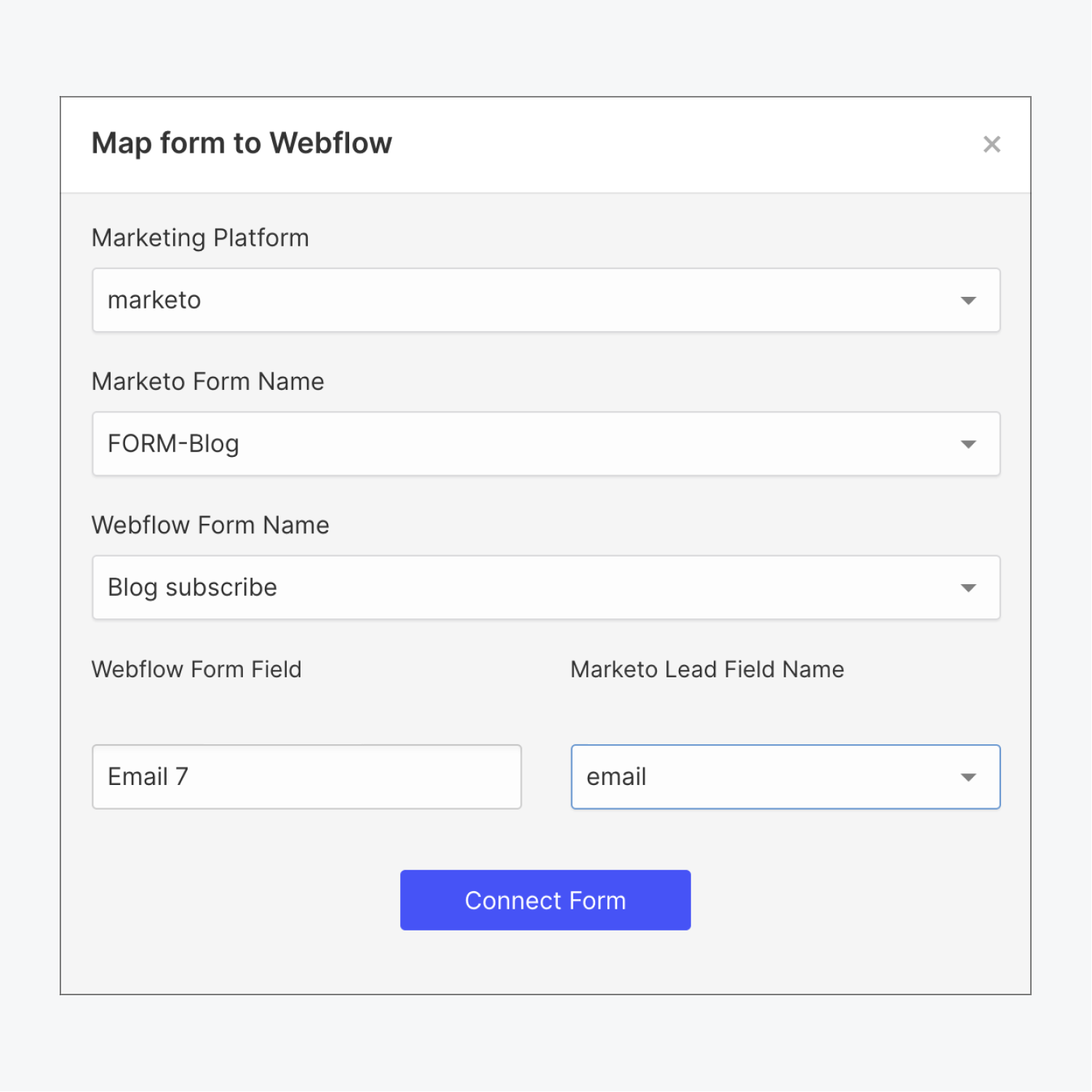 Connect your forms directly to Marketo | Webflow Updates