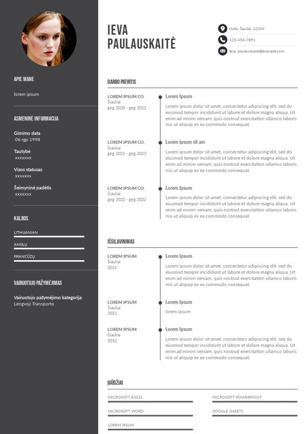 CV šablono naudojimas ir vadovas kaip efektyviai parašyti CV