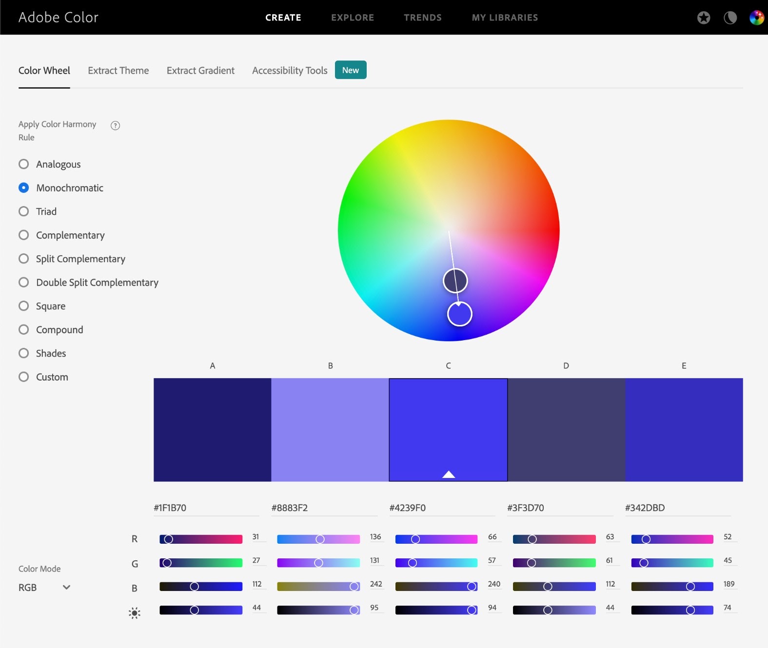Use color theory to create the best color combinations for your designs
