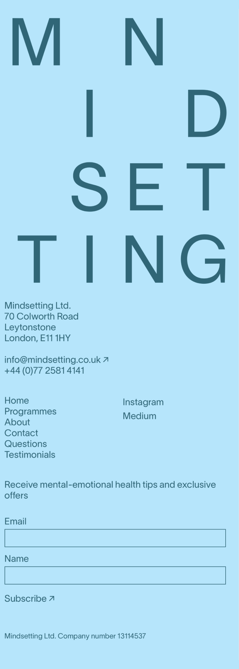 Footer | Mindsetting