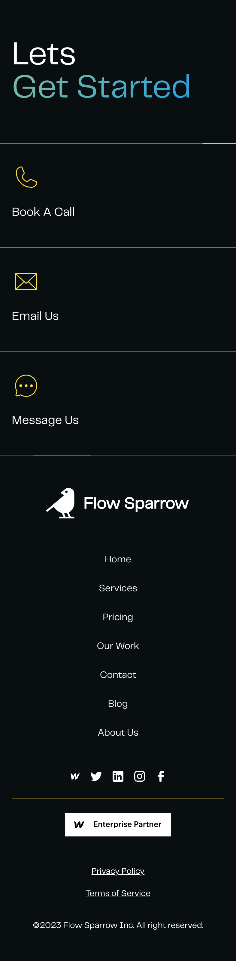 Footer | Flow Sparrow