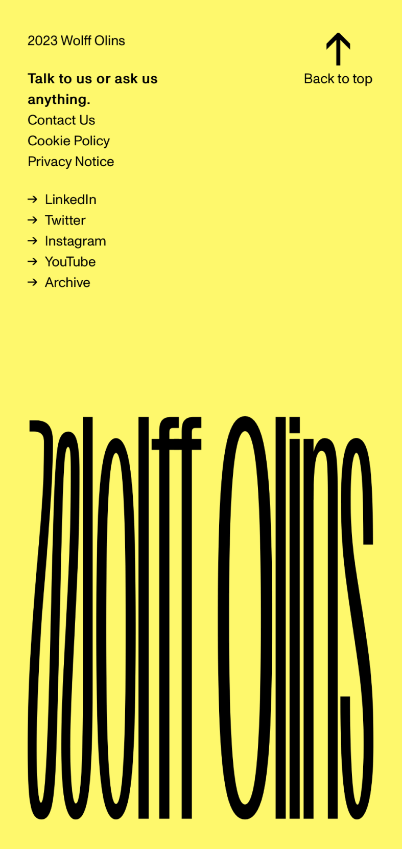 Footer | Wolff Olins
