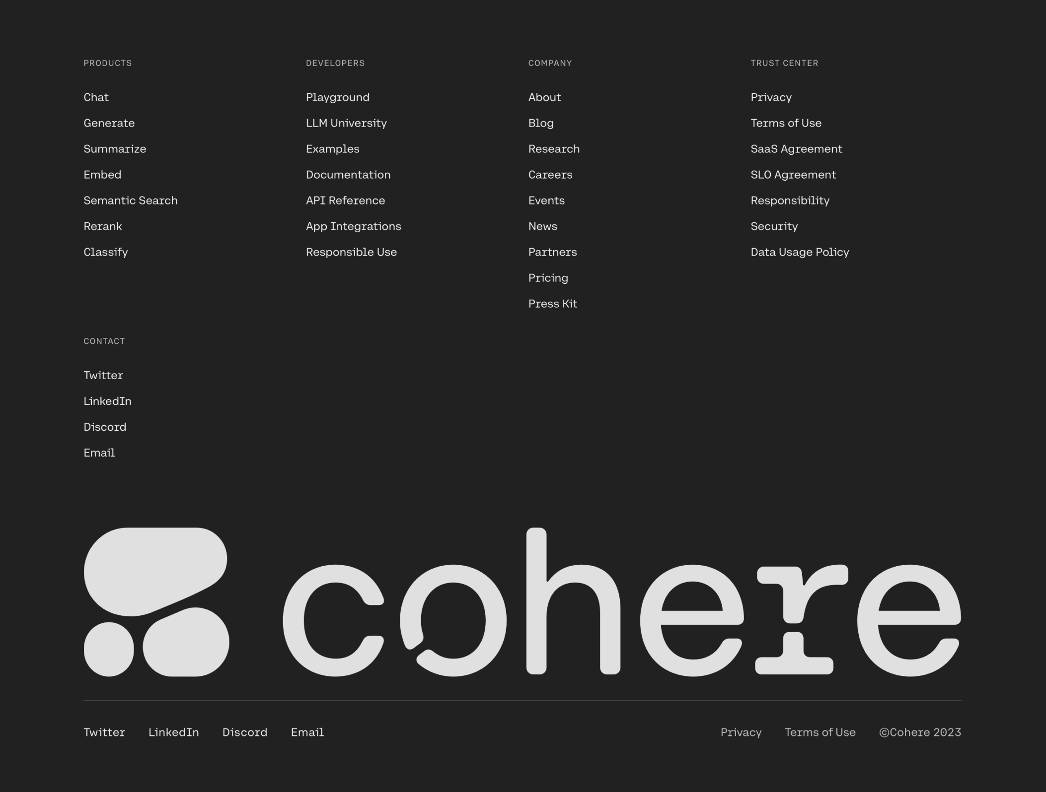 Footer | Cohere