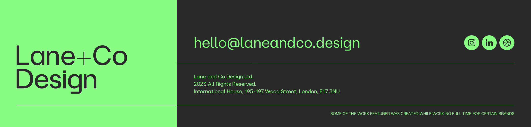 Footer | Lane + Co Design
