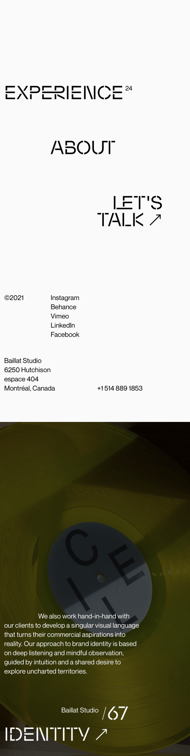 Footer | Baillat Studio