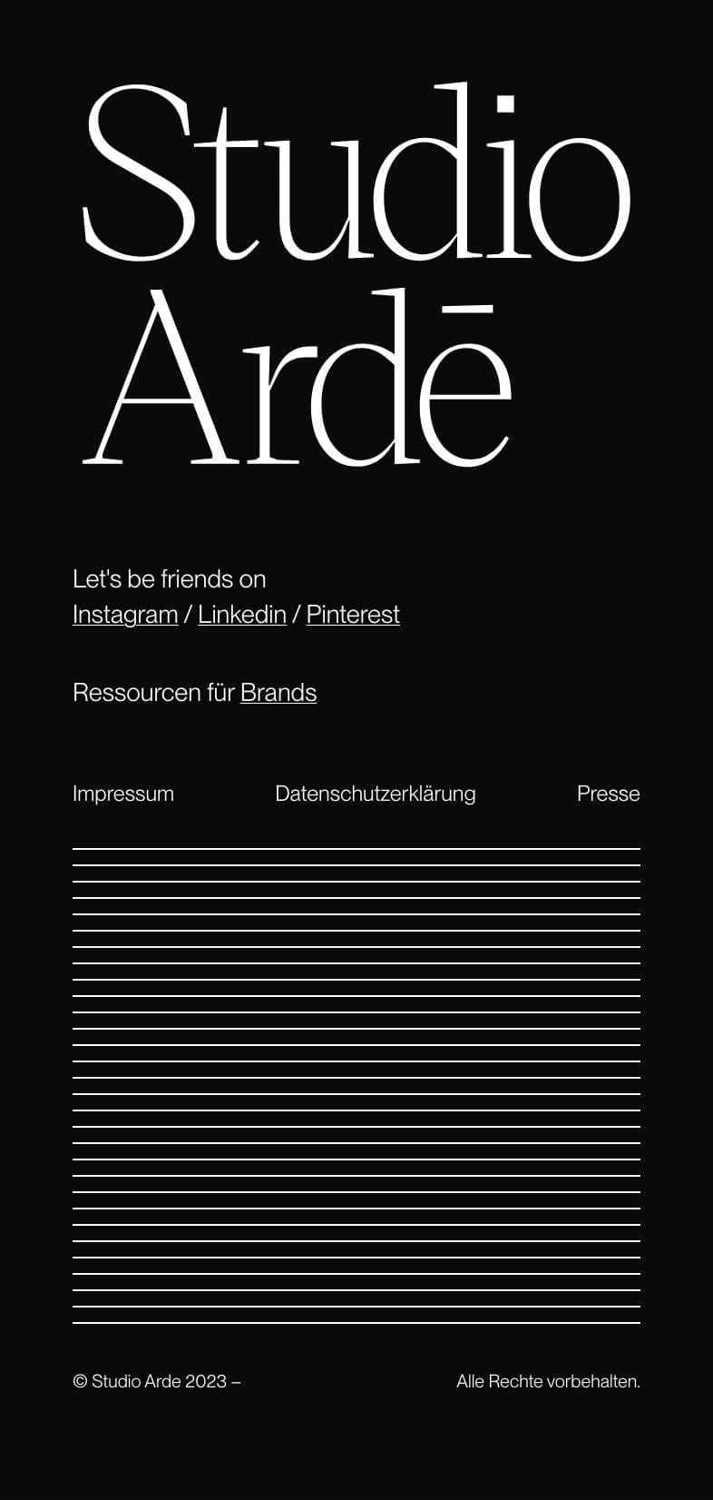 Footer | Studio Arde