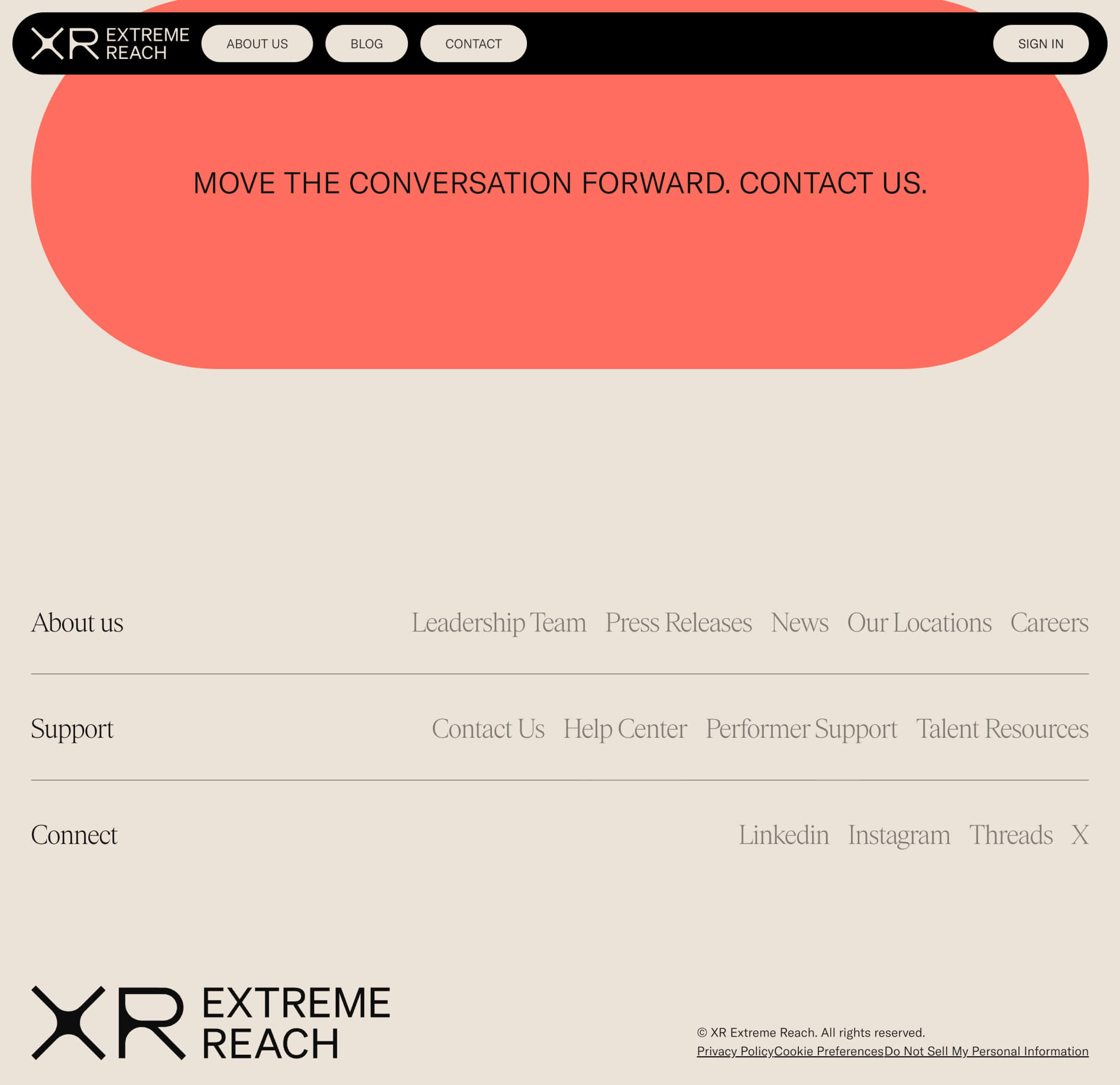 Footer | XR: Extreme Reach