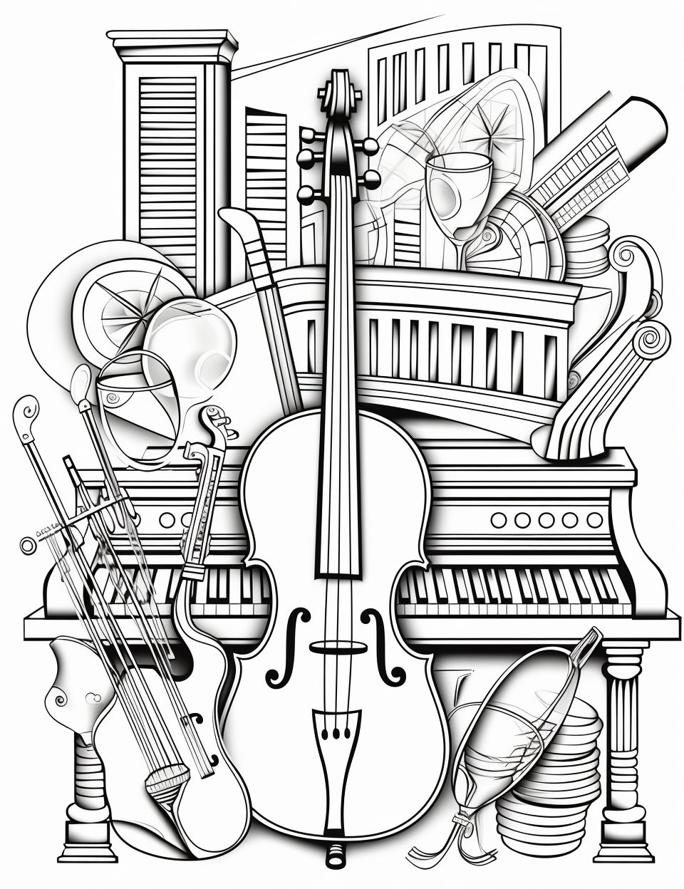 Color Craftables | Coloring Pages | Colorful Musical Instruments ...