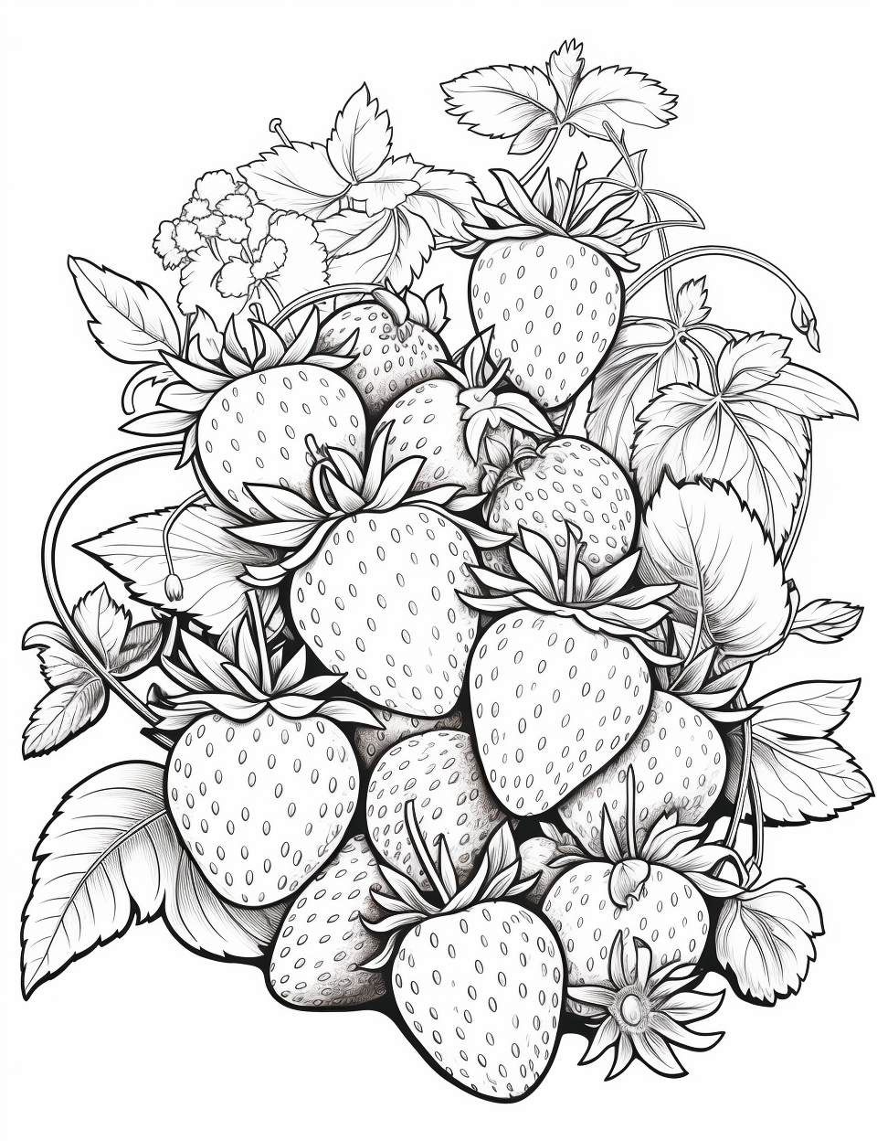 Color Craftables | Coloring Pages | Food & Beverage - Fruits - Strawberries