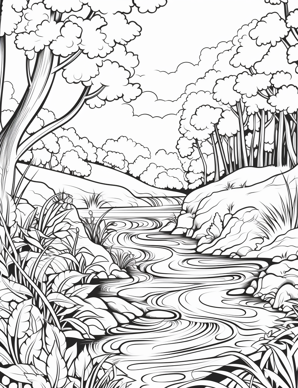 Color Craftables | Coloring Pages | Nature Coloring Pages: Stream ...