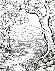 Color Craftables | Coloring Pages | Nature - Water Bodies - Stream