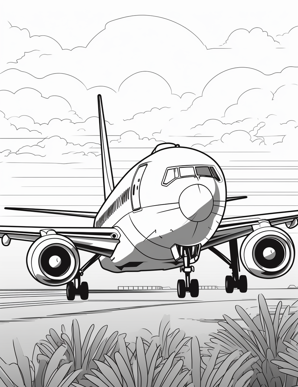 Color Craftables | Coloring Pages | Vehicles - Modern - Commercial Airplane