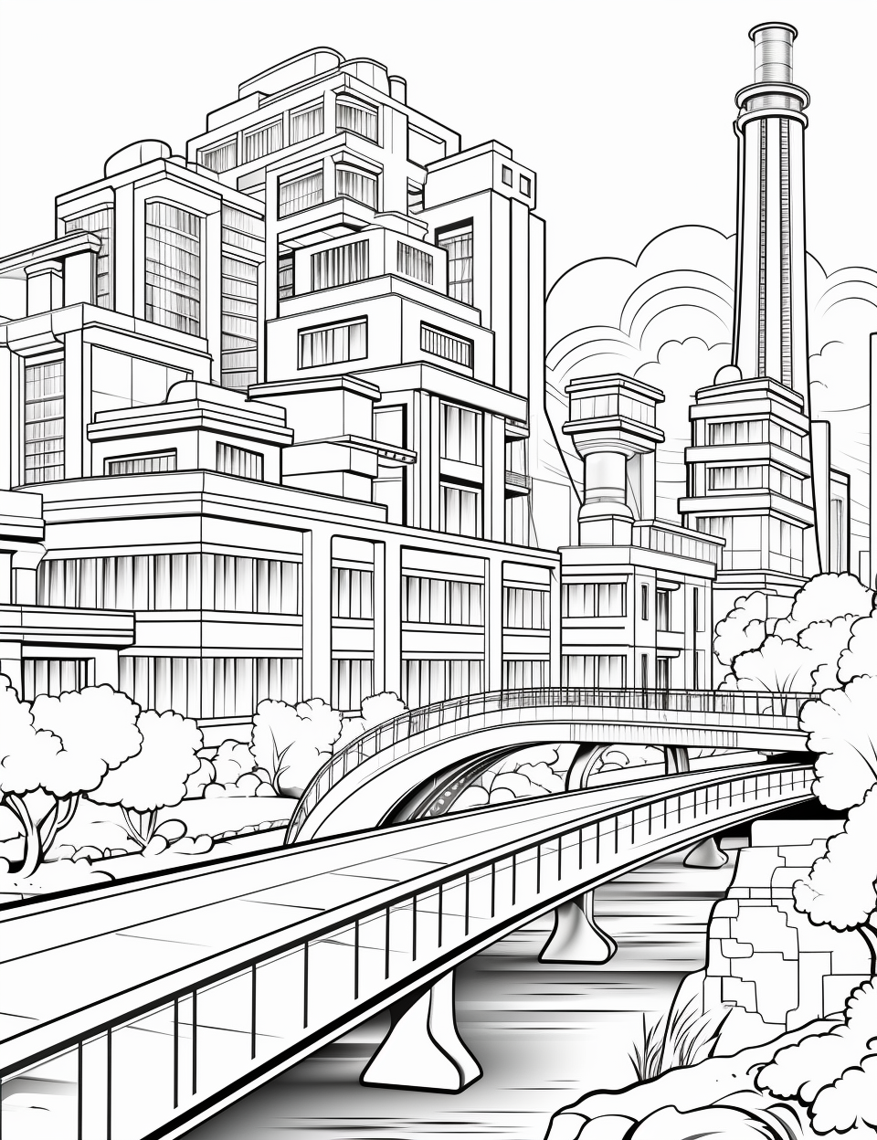 Color Craftables | Coloring Pages | Buildings & Architecture - Modern