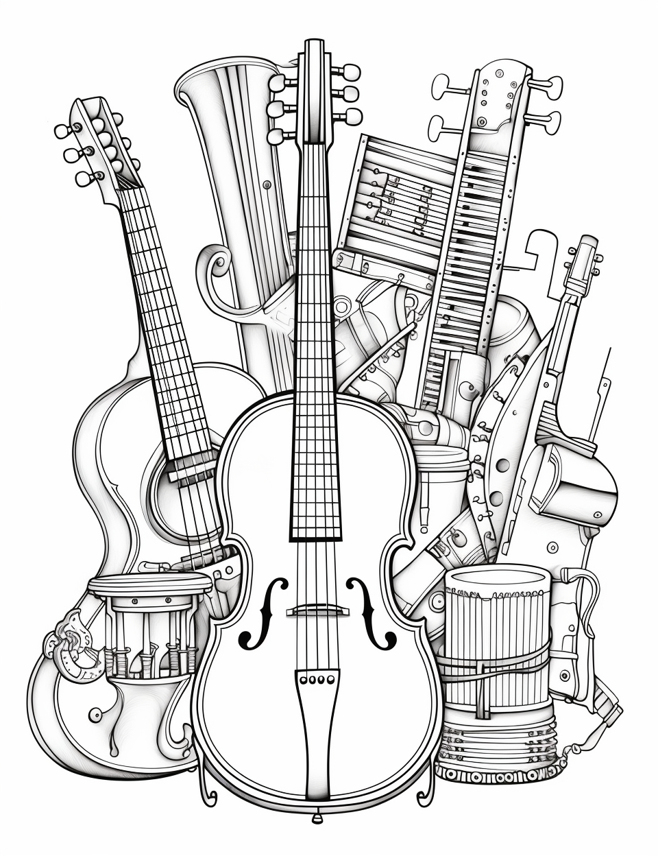 Color Craftables | Coloring Pages | Objects - Musical Instruments ...