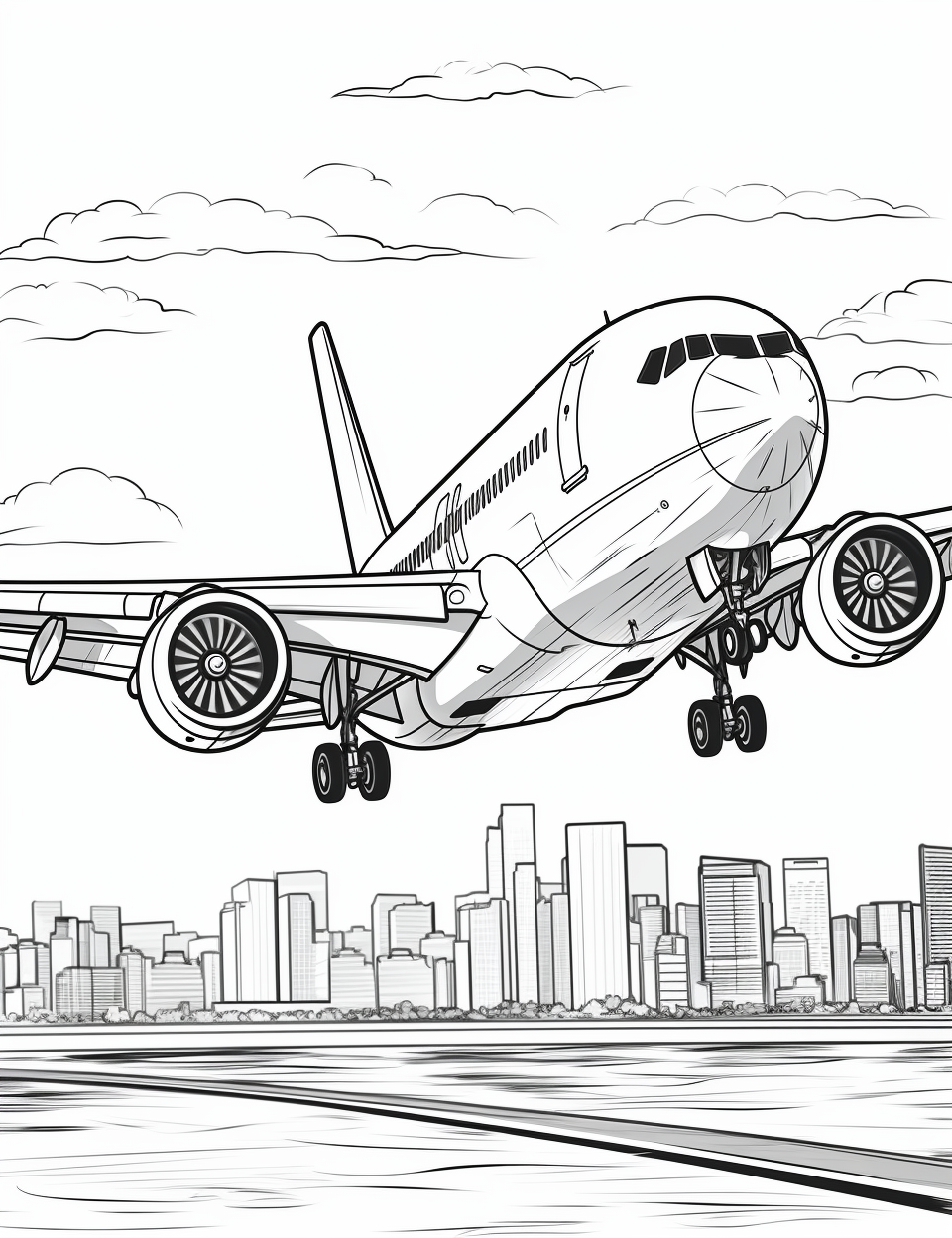 Color Craftables | Coloring Pages | Vehicles - Modern - Commercial Airplane