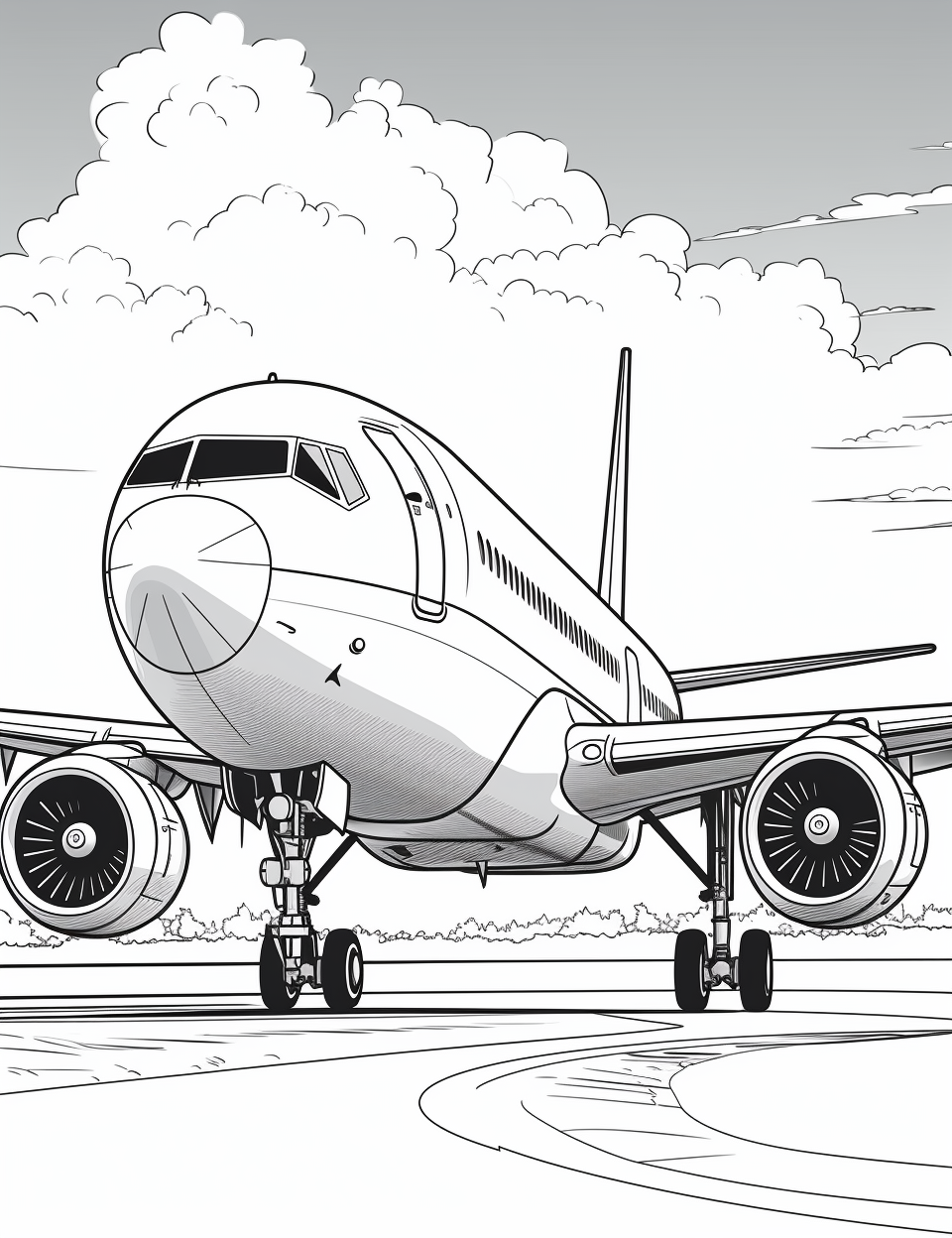Color Craftables | Coloring Pages | Vehicles - Modern - Commercial Airplane