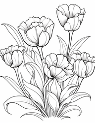 Color Craftables | Coloring Pages | Nature - Flowers - Tulips