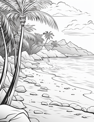 Color Craftables | Coloring Pages | Nature - Water Bodies - Sandy Beach