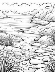 Color Craftables | Coloring Pages | Nature - Water Bodies - Sandy Beach