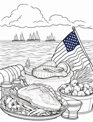 Color Craftables | Coloring Pages | Holiday - 4th of July - BBQ Picnic