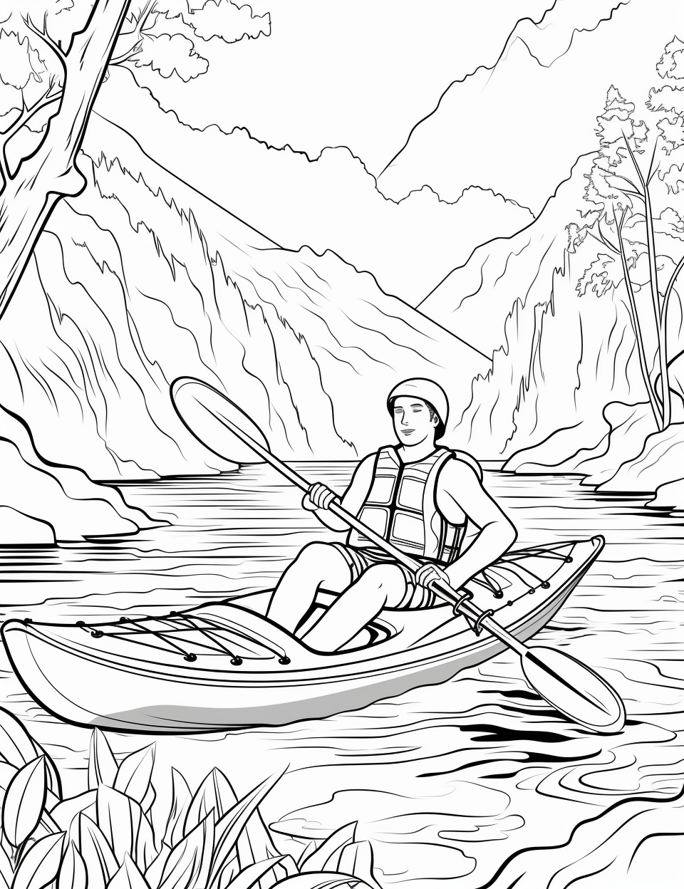 Color Craftables | Coloring Pages | Kayaking Coloring Pages