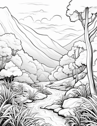 Color Craftables | Coloring Pages | Nature - Landscapes - Valley