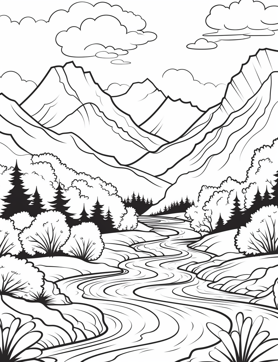 Color Craftables | Coloring Pages | Nature - Landscapes - Valley
