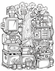 Color Craftables | Coloring Pages | Objects - Electronics - Microwave