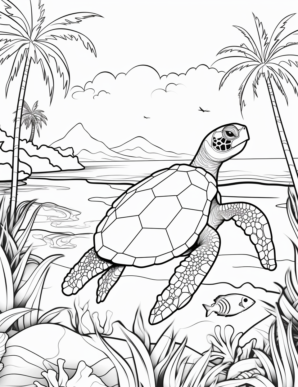 Color Craftables | Coloring Pages | Animal - Aquatic - Turtles