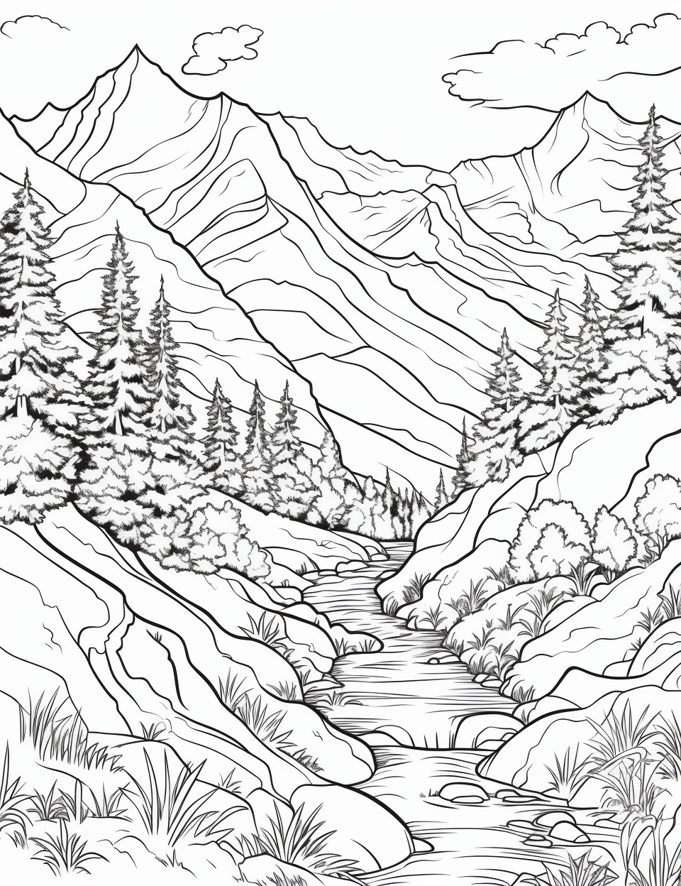 Color Craftables | Coloring Pages | Nature - Mountains - Rolling Hills