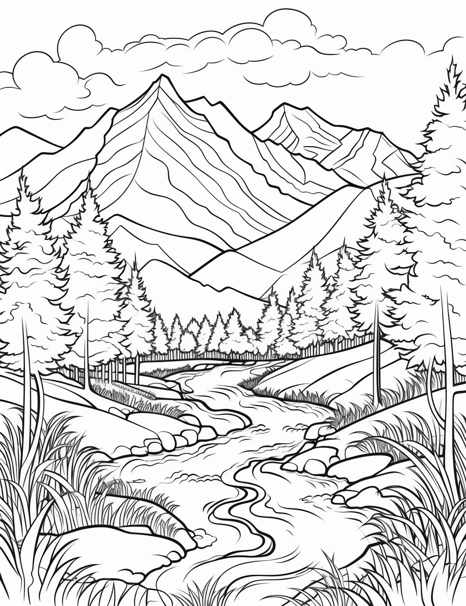 Color Craftables | Coloring Pages | Nature - Mountains - Rolling Hills