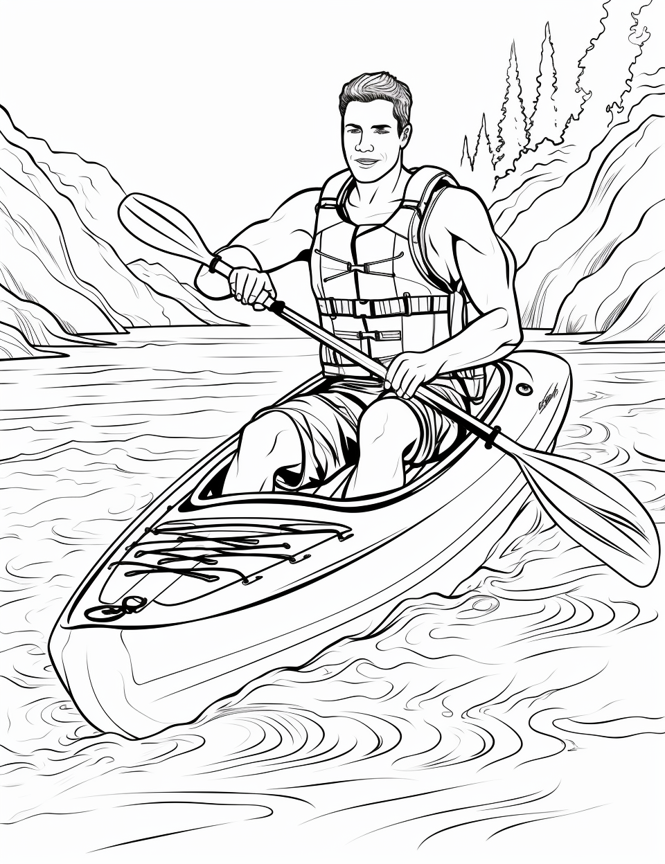 Color Craftables | Coloring Pages | Kayaking Coloring Pages | Water Sports