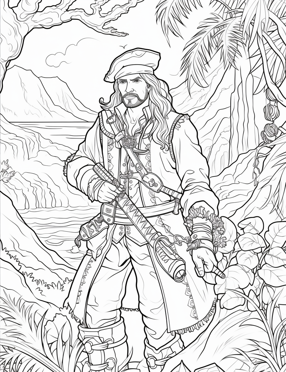 Color Craftables | Coloring Pages | Pirates & Treasure - Treasures - Swords